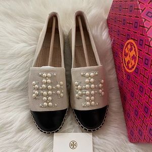Tory Burch | Shoes | Tory Burch Pearl Logo Espadrille Shoe | Poshmark
